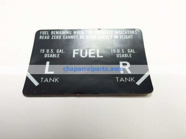 77954-16 placard fuel selector Piper Aircraft NEW – Chaparral Parts